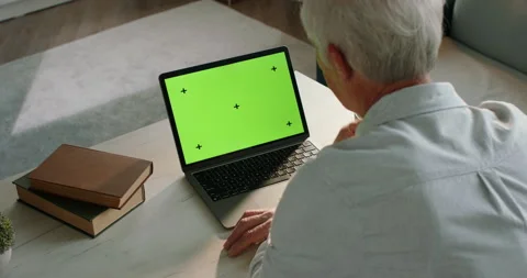 Back view old business man having video ... | Stock Video | Pond5