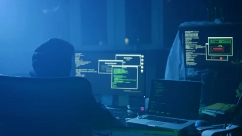 Back view of programmer coding technolog... | Stock Video | Pond5