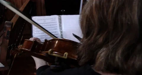Back View Shot Of Female Violinist, On A... | Stock Video | Pond5