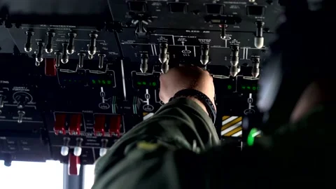 Back View Shot of a Military Pilot Insid... | Stock Video | Pond5