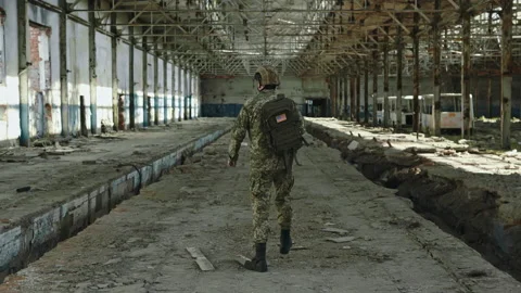 Back view of soldier from american force... | Stock Video | Pond5
