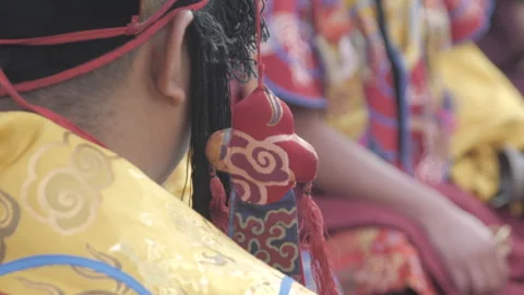 Back view of tantric tibetan buddhist mo... | Stock Video | Pond5