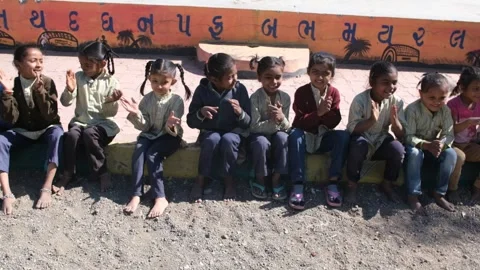 Back view which the elementary school gi... | Stock Video | Pond5