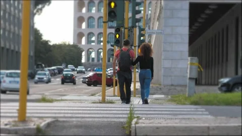back view of young man helping his blind... | Stock Video | Pond5