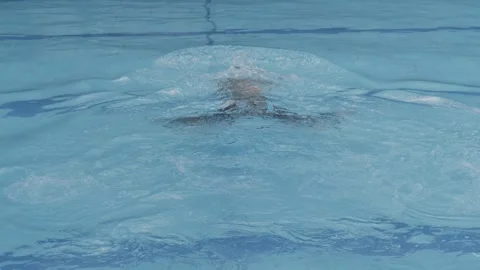 Back View Of Young Swimmer Swimming In T... | Stock Video | Pond5