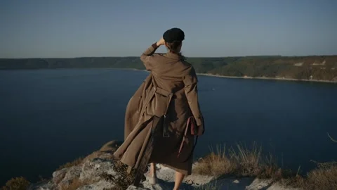 Back view of young woman dressed in tren... | Stock Video | Pond5