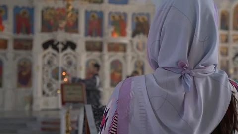 Back view of young woman praying in the ... | Stock Video | Pond5