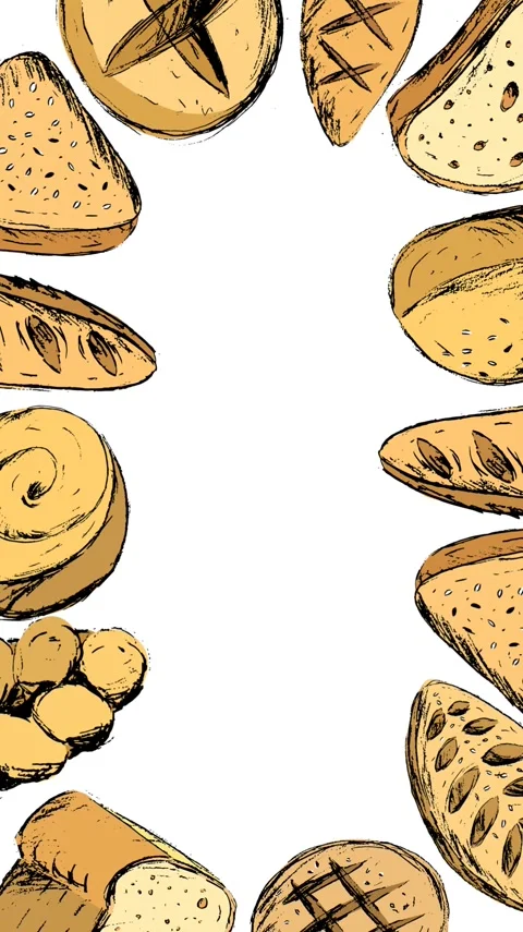 BACKGROUND ANIMATION OF BREAD FOOD FOR W... | Stock Video | Pond5