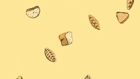 BACKGROUND ANIMATION OF BREAD FOOD FOR W... | Stock Video | Pond5