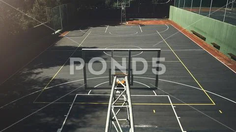 Background of basketball court, sports ground and outdoor community ...