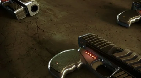 Background CG animation of guns. | Stock Video | Pond5