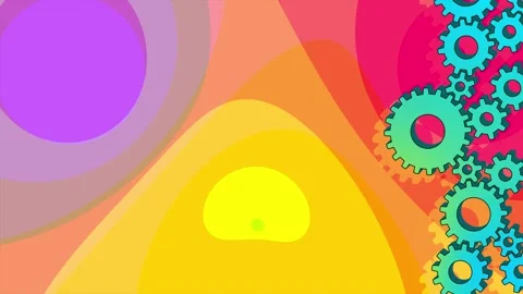 Background colorful with cogs cartoon bu... | Stock Video | Pond5
