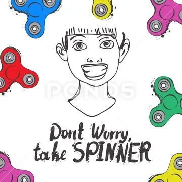 Background with fidget spinner text hand lettering calligraphy: Royalty ...