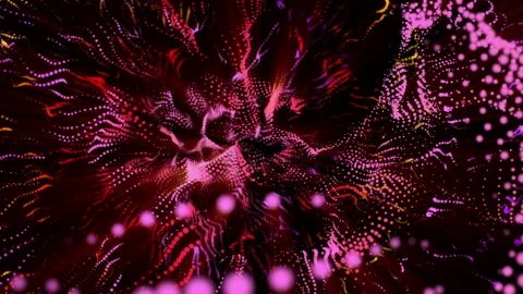 background from red-orange particles ani... | Stock Video | Pond5