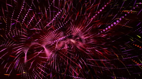 background from red-orange particles ani... | Stock Video | Pond5