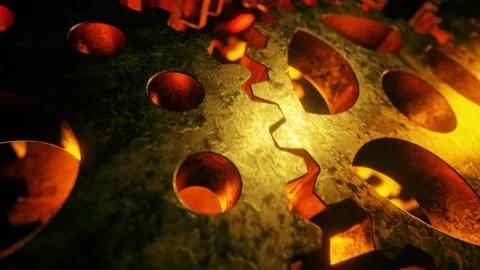 Background from rotating gold metal mech... | Stock Video | Pond5