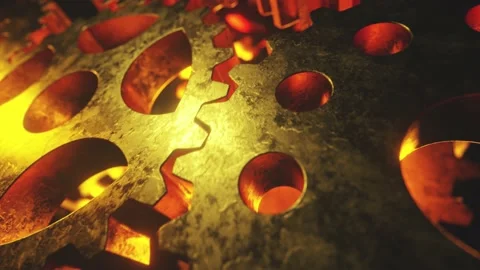 Background from rotating gold metal mech... | Stock Video | Pond5