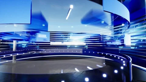 Background for TV news broadcast. Virtua... | Stock Video | Pond5