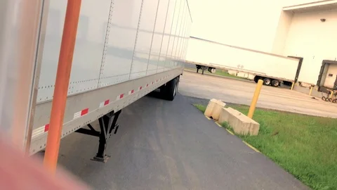 Backing trailer to dock door view from i... | Stock Video | Pond5