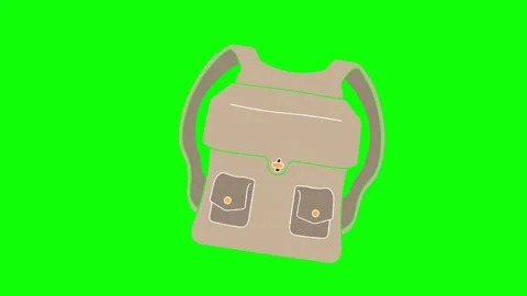 backpack hand drawn green screen. floati... | Stock Video | Pond5