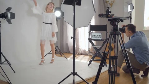 Backstage of the photo shoot. Profession... | Stock Video | Pond5