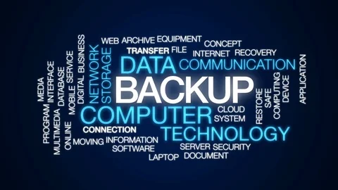 Backup animated word cloud, text design ... | Stock Video | Pond5