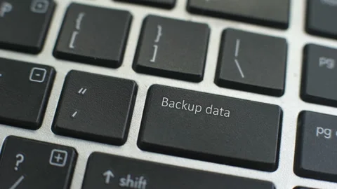 Backup data button on computer keyboard,... | Stock Video | Pond5