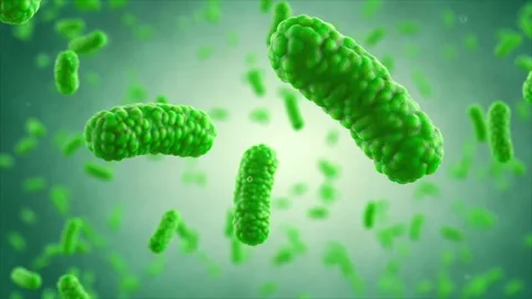 Bacteria floating under microscope green... | Stock Video | Pond5