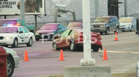 Bad Car Crash and Police Cars.JPG ~ Premium Photo #14610794