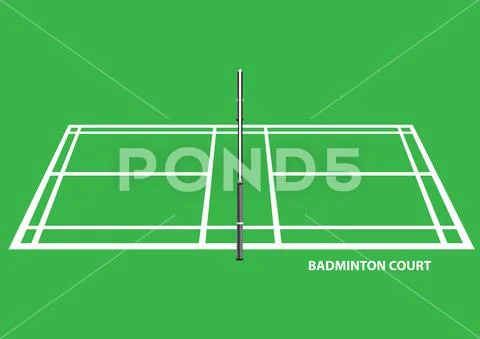 Badminton Court Side View Vector Illustration: Royalty Free #129306018