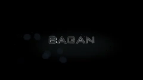 Bagan 3D title metal text on black alpha... | Stock Video | Pond5