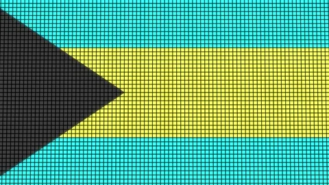 Bahamas Flag animated in pixel grid styl... | Stock Video | Pond5
