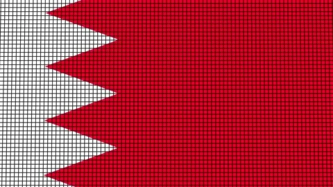 Bahrain Flag animated in pixel grid styl... | Stock Video | Pond5