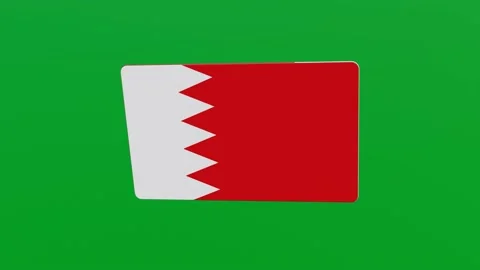 Bahrain Flag card animation on green scr... | Stock Video | Pond5