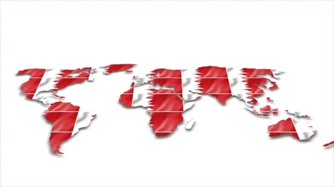 Bahrain flag wave 3d earth map animation... | Stock Video | Pond5