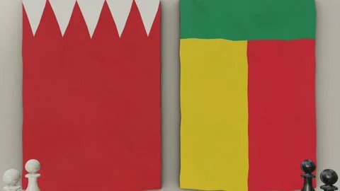 Bahrain vs Benin at the chess board. | Stock Video | Pond5