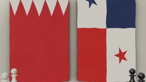 Bahrain vs Panama at the chess board. | Stock Video | Pond5