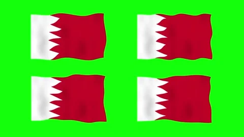 Bahrain Waving Flag 2D Animation on Gree... | Stock Video | Pond5