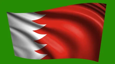 bahrain waving flag animation green scre... | Stock Video | Pond5