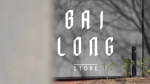 Bai Long store logo sign on building wal... | Stock Video | Pond5