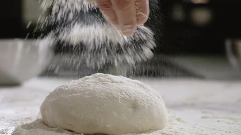Baker in bakery makes morning dough for ... | Stock Video | Pond5
