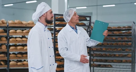 Bakery industry old man engineer and you... | Stock Video | Pond5