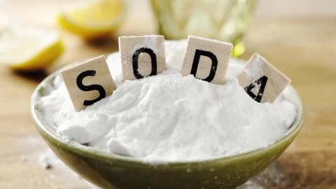 Baking soda powder, 4k video footage | Stock Video | Pond5