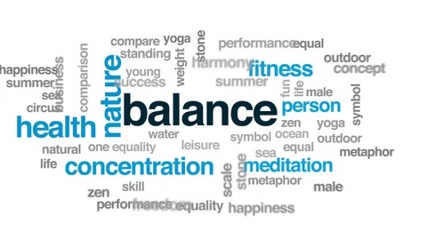 Balance animated word cloud, text design... | Stock Video | Pond5