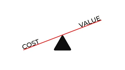 Balance Scales or Seesaw of Cost and Val... | Stock Video | Pond5