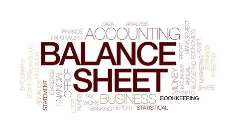 Balance sheet animated word cloud. Kinet... | Stock Video | Pond5