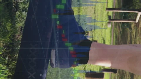 Balancing on beam, person with financial... | Stock Video | Pond5