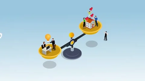 Balancing Work and Family Values 3d anim... | Stock Video | Pond5