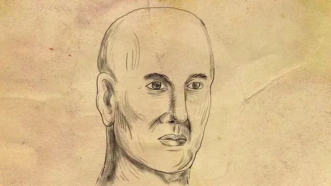 Bald Caucasian Male Head 2D Animation | Stock Video | Pond5