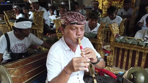 Balinese Gamelan Musician Plays Suling, ... | Stock Video | Pond5